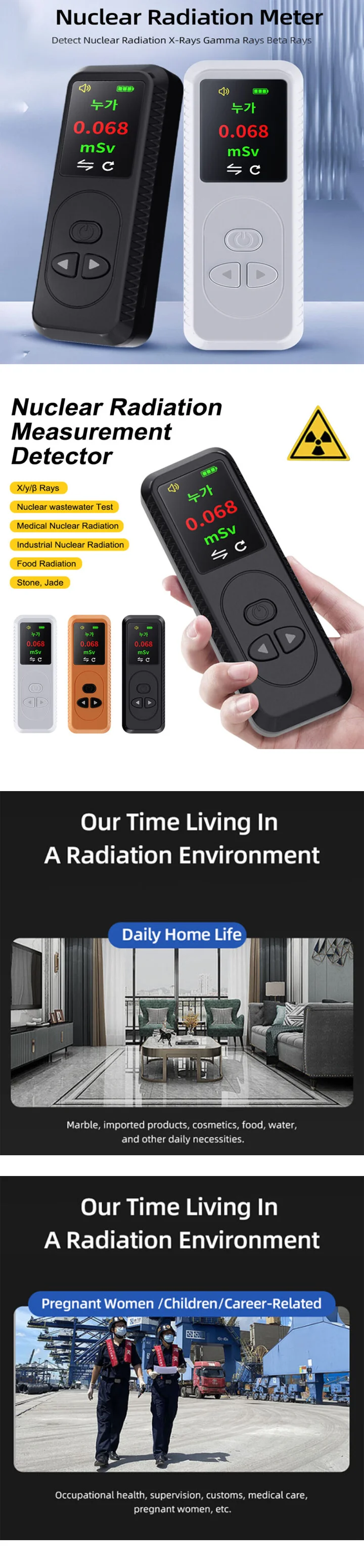 Handheld Portable Nuclear Radiation Home Detector Lab Multi-function ...
