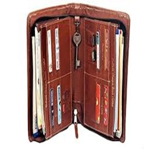 Checkbook Wallet And Cheque Book Cover Unisex Business Card Holder ...