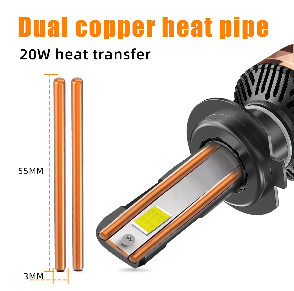 Ake V80s 200w Led H1 Headlight High Brightness 6000k High Low Beam Faro Led H4 Universal 12-24v ...