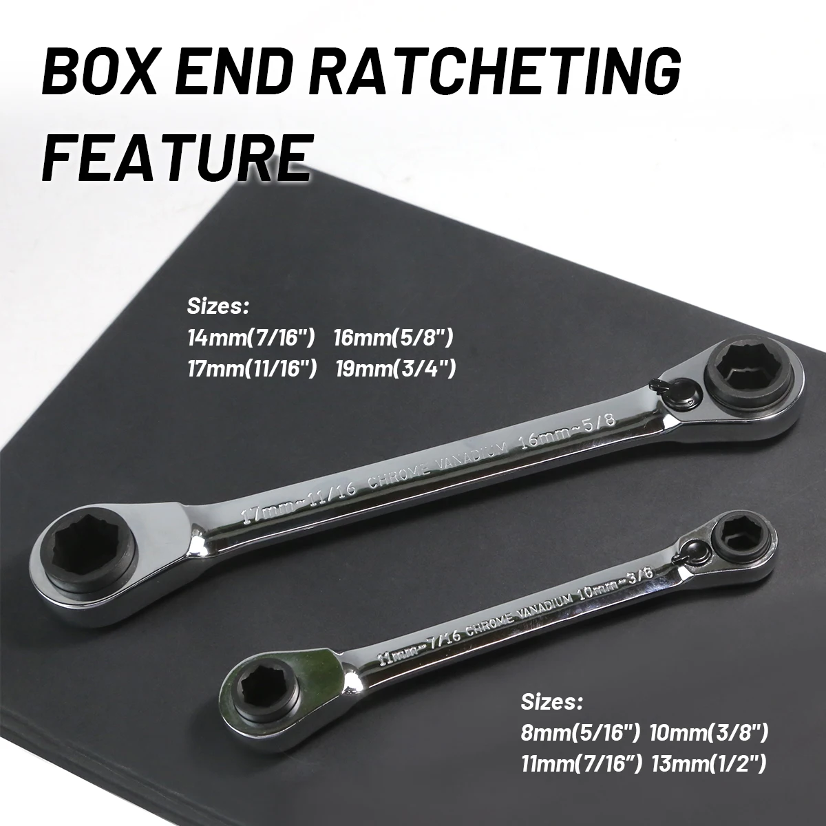 Universal Double Box End Ratcheting Hand Wrench Set Socket Holder TW ...