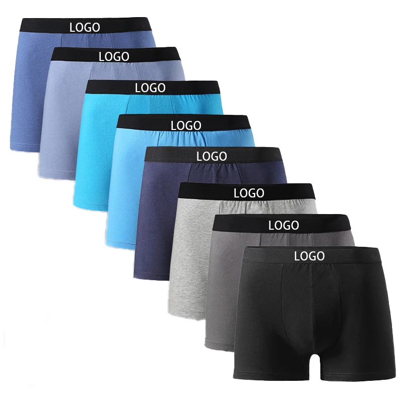 Mens Underwear Boxer Briefs Premium Cotton Custom Logo Comfort Fit Men ...