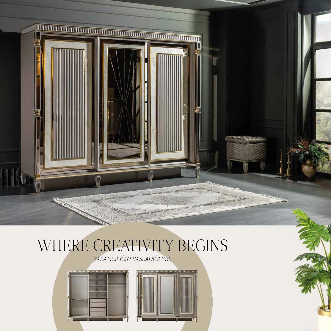 Luxurious Bedroom Furniture Set from Turkey - Customizable