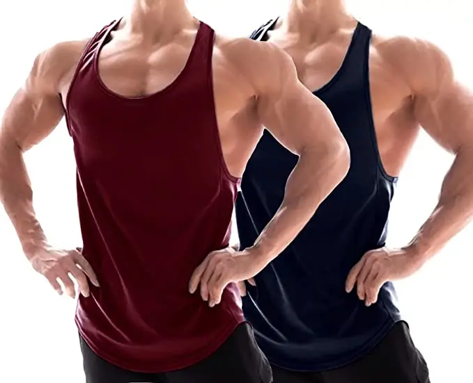 Men's Y Back Muscle Fitness Stringer Tank Top Bodybuilding Workout Vest ...