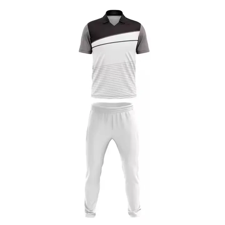 Customizable Full Set Cricket Sportswear Collar Jersey And Trousers ...