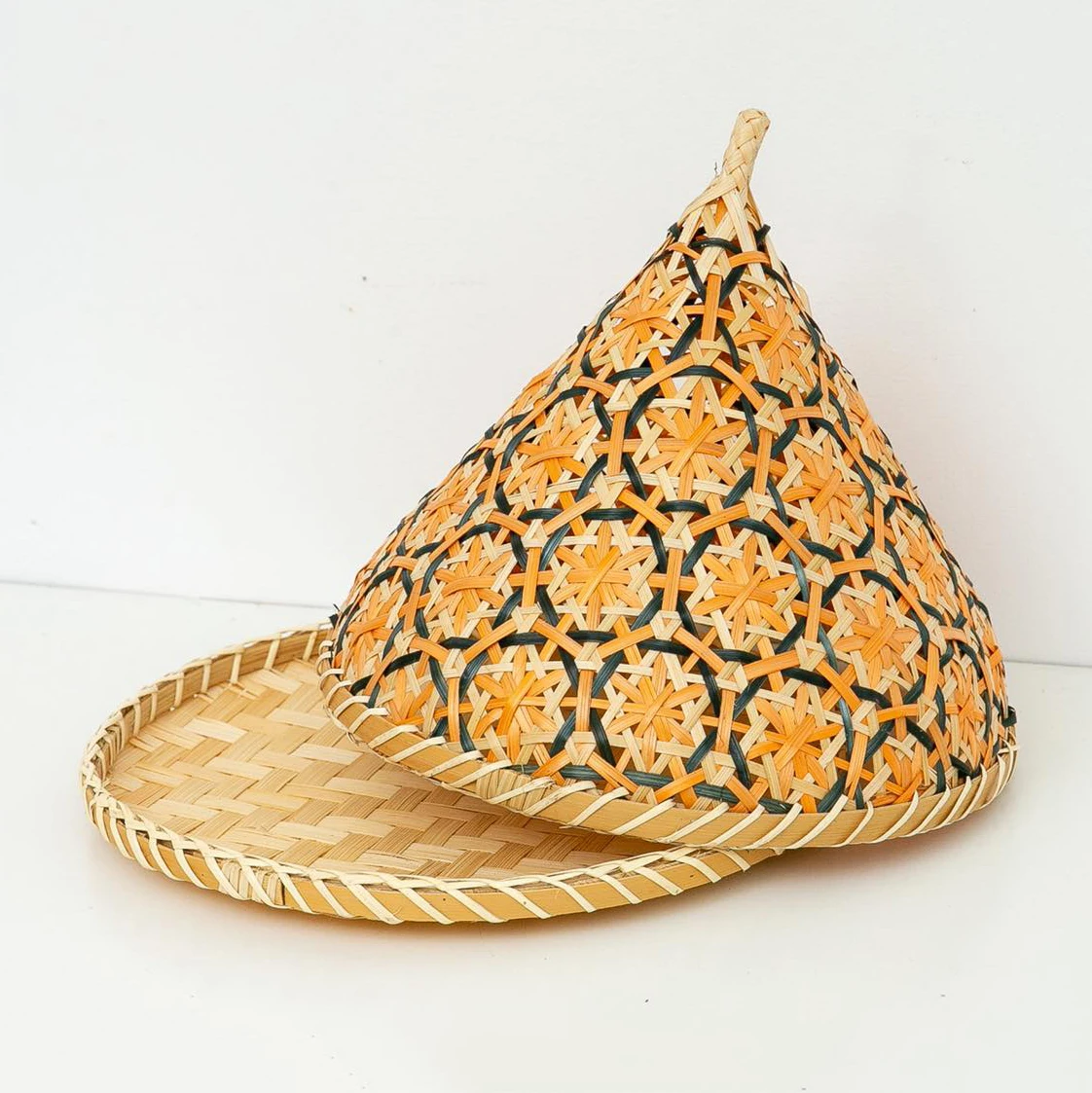 Handmade Bamboo Food Cover With Tent Fruit Bread Baskets Summer Storage ...