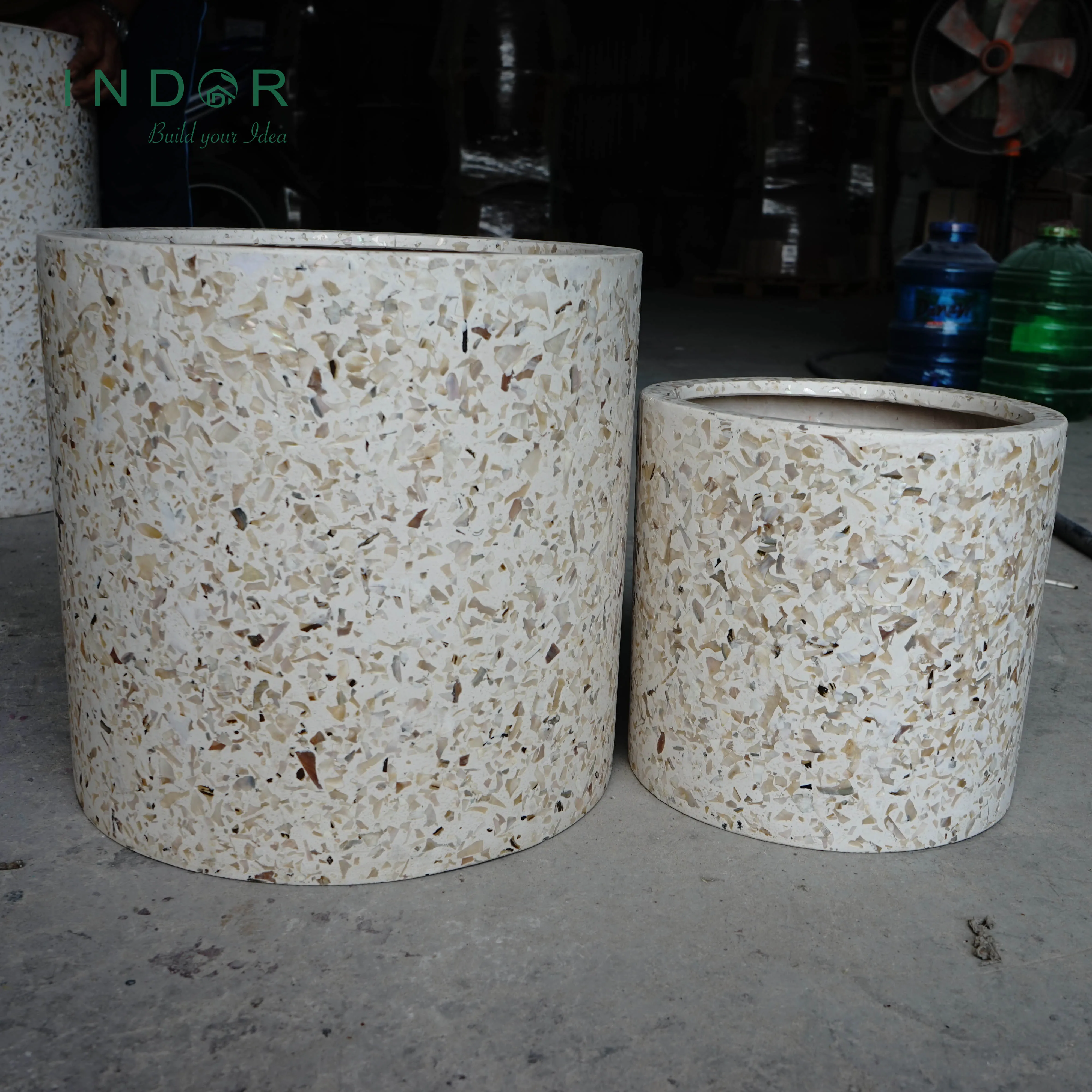 Quality New Cream Vietnam Round Shape Flower Home Indoor Fiberstone ...