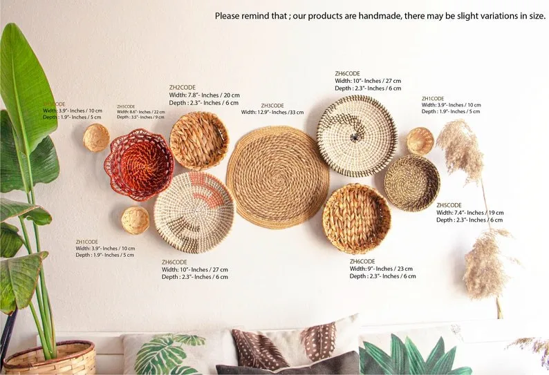 Retro Handmade Bamboo Rattan Sticker Wall Decor - Vietnamese Basket ...