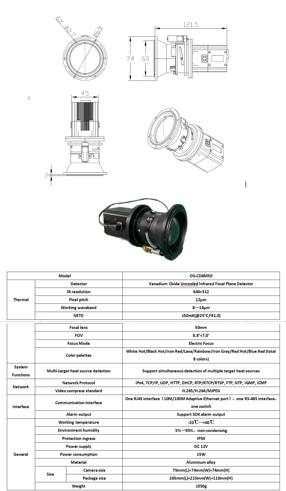 Thermal Camera Module 640 - Night Vision & Temperature