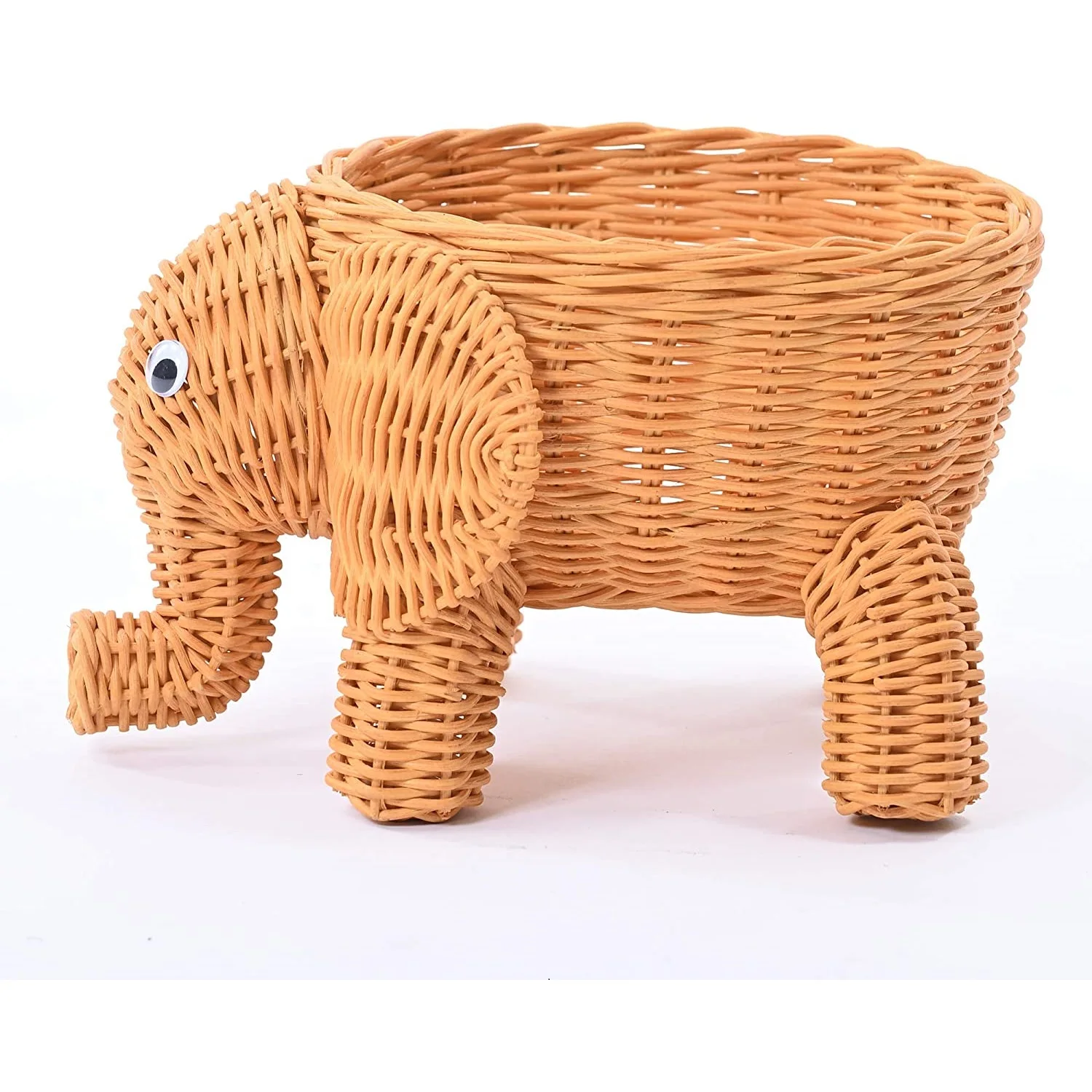 High-quality Rattan Animal Basket Elephant Natural Color Decorations ...