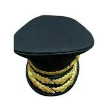 Embroidered Visor Captain Cap For Uniform White Uniform Officer Peak ...