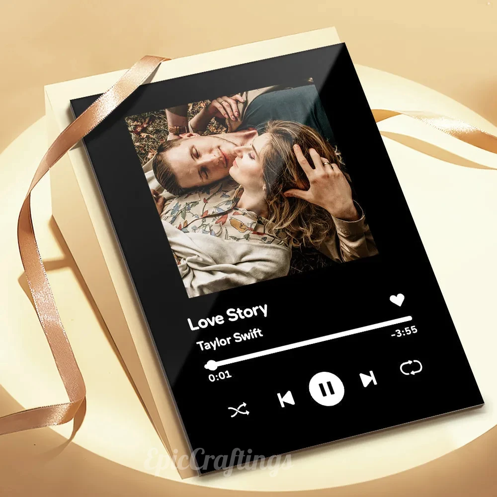 Custom Black Acrylic Spotify Plaque With Custom Photo Customized Music ...