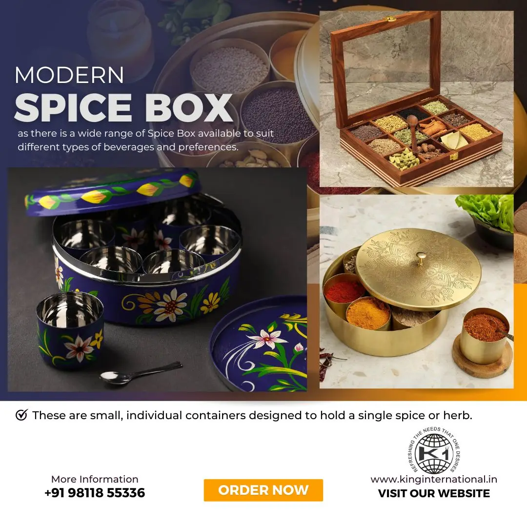 Herbs Spices Box Container See Through Lid Indian Traditional Spice Box ...