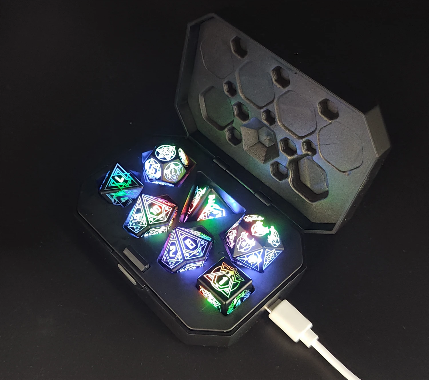 Custom Light Up DND Dice Set for Tabletop Games - OEM Accepted