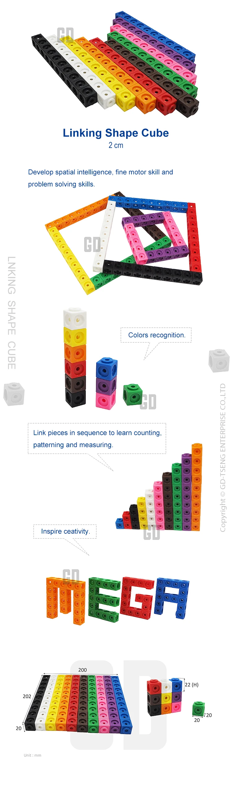 Gd Plastic Linking Cube Educational Toys 100 Pcs Hipp - Buy Plastic ...