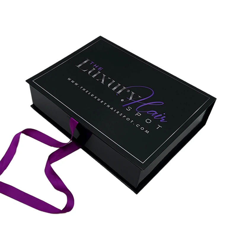 Custom Hair Bundles Packaging Boxes Extension Bags With Satin Human ...