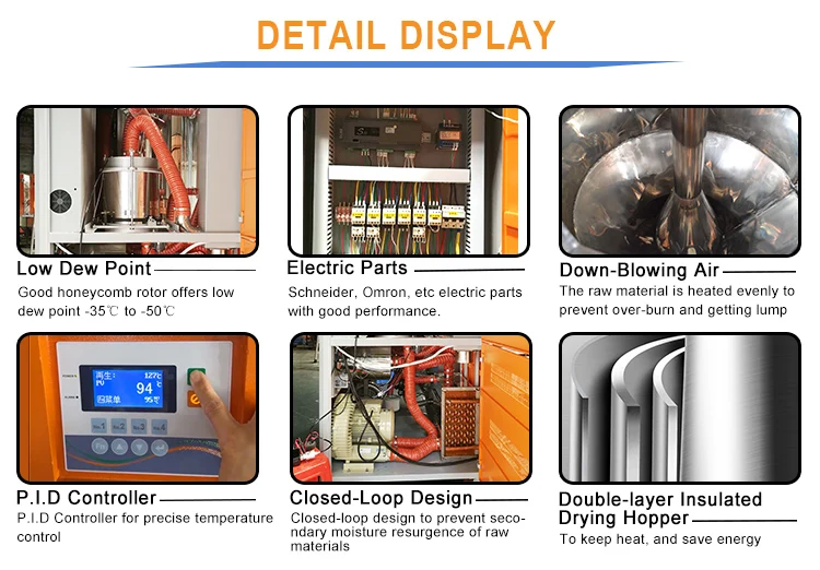 3 in 1 Plastic Dehumidifier Hopper Dryer for PP PVC PC Pipe Extruder ...