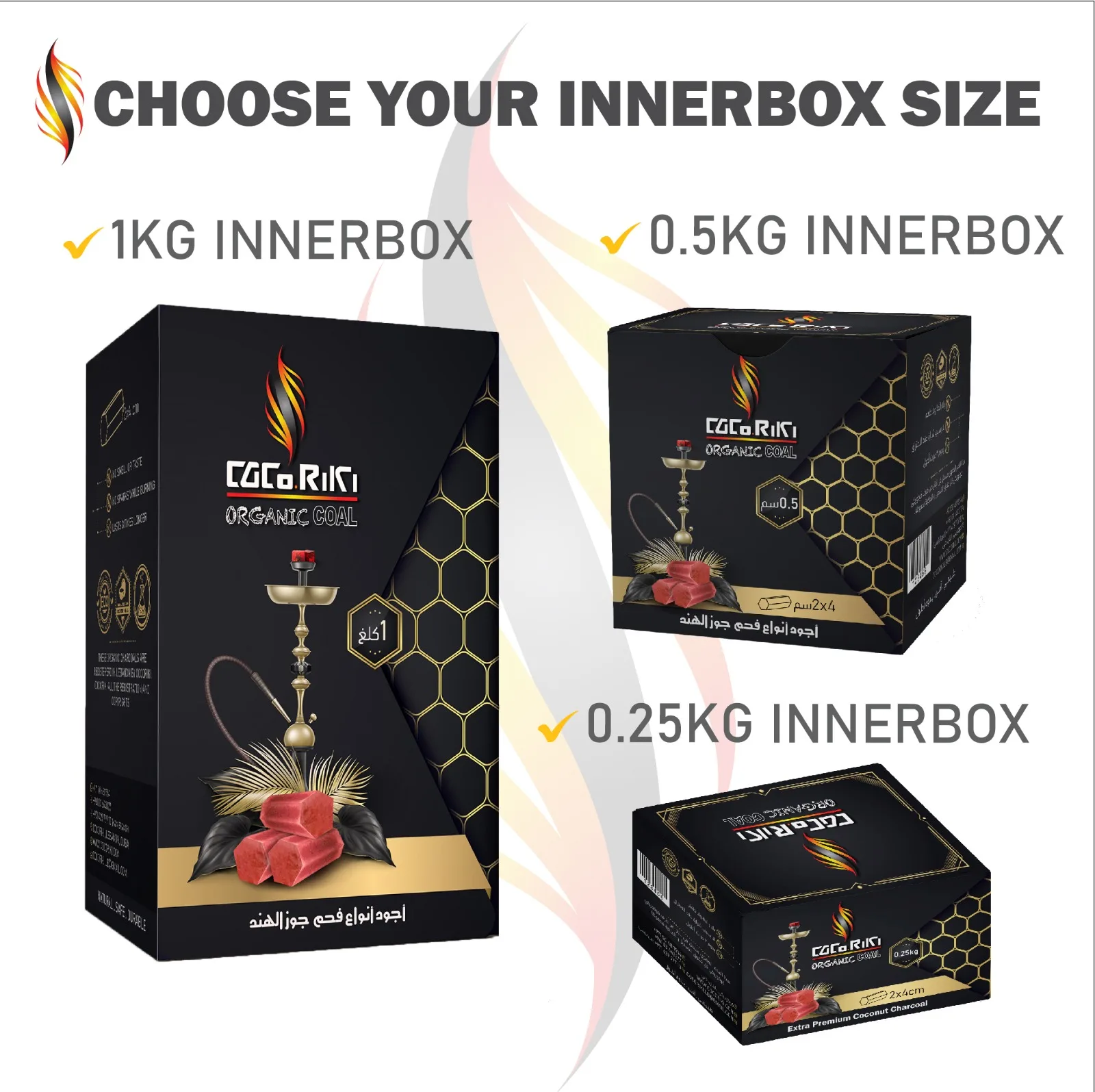 Coco Riki Hookah Charcoal - Premium Coconut Shell Briquettes