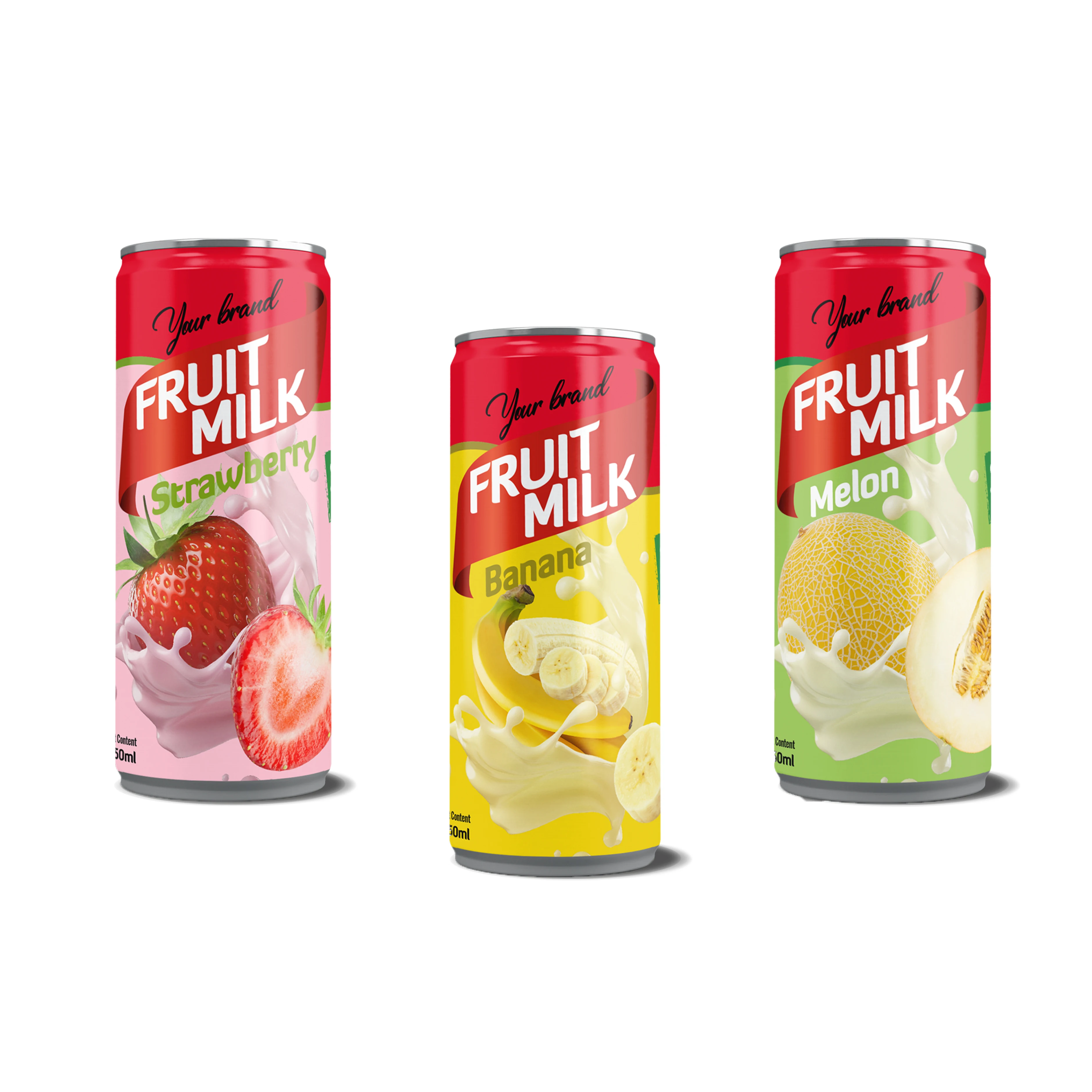 OEM Private Label Premium Fruit Milk 250ml - Multiple Flavors