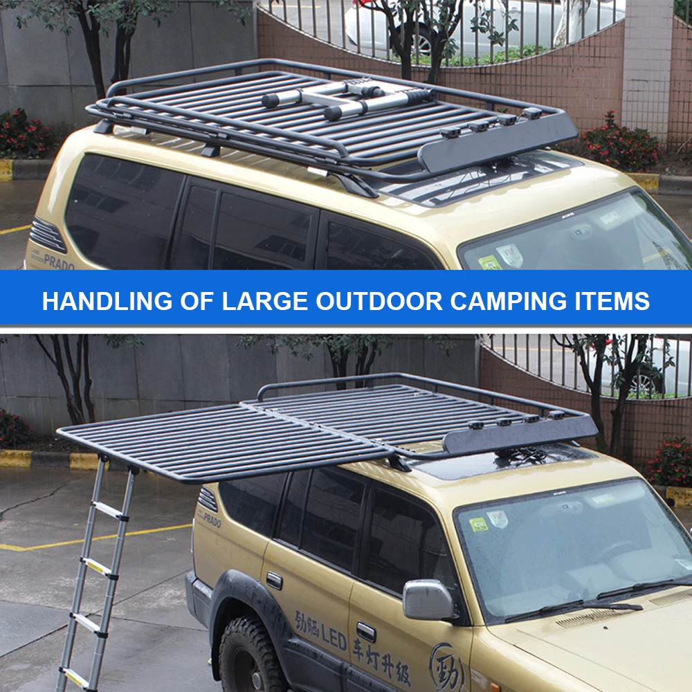 Heavy Duty Steel Universal Cargo Car Top Luggage Carrier Roof Basket ...
