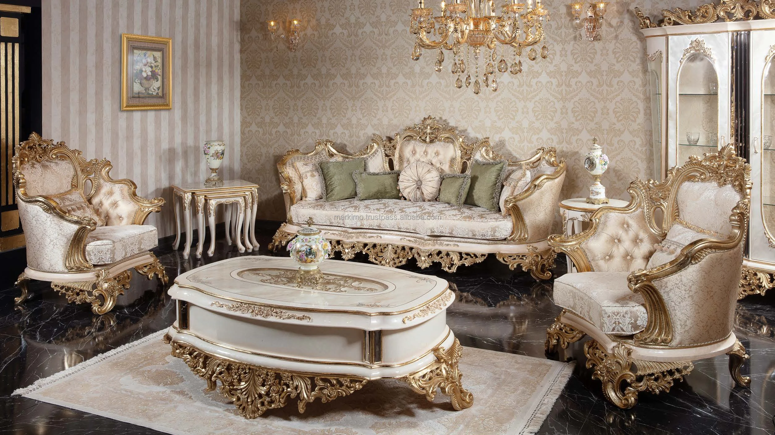 Sofa Turki Timur Tengah Mewah Antik Royal Mewah Set Sofa Diukir Tangan ...