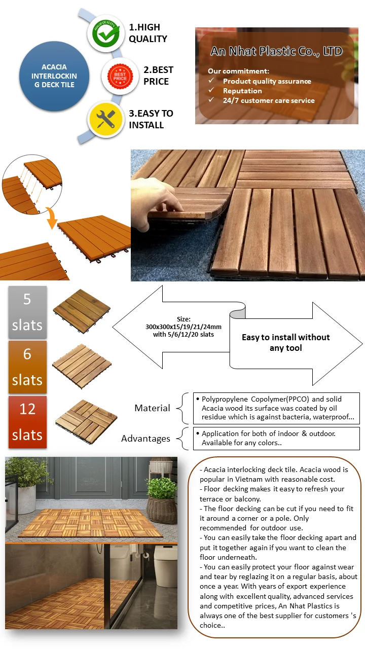 Wood Plastic Composite Grid Wood Flooring Wpc Interlocking Deck Tile ...