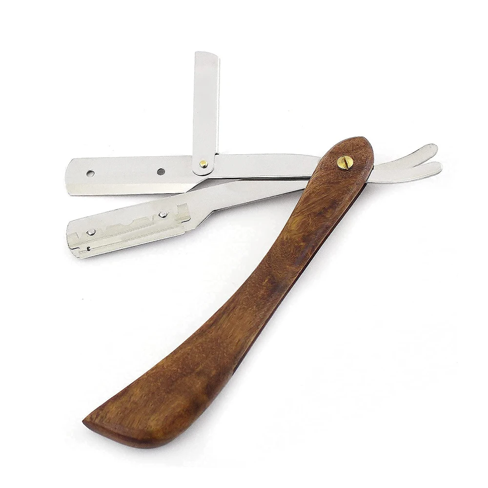 Straight Razor Single Edge Shaving Blades Light Weight Wooden Handle ...