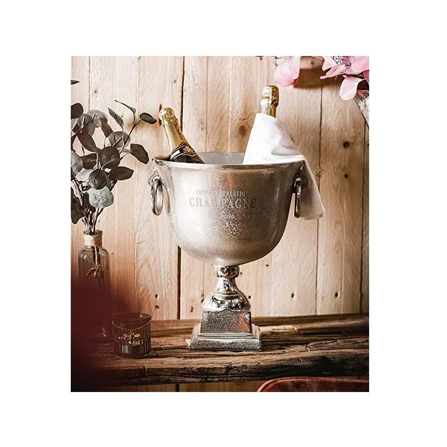 Aluminum Ice Bucket Chiller With Customized Logo Polished Finished ...