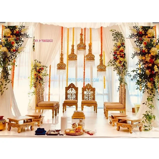 Hindu Marriage Ceremony Mandap Vidhi Chairs Dazzling Indian Wedding ...