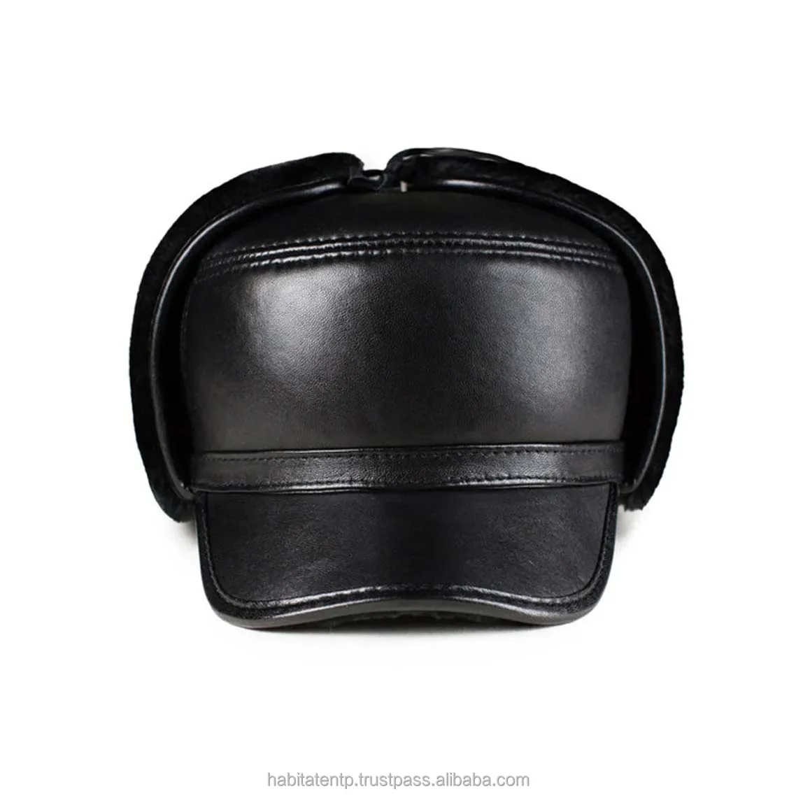 Genuine Sheep Leather Ear Protection Caps Fashion Warm Bomber Hat ...