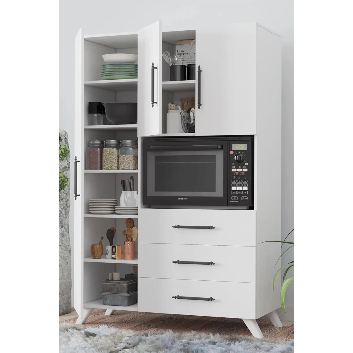 Kitchen Cupboard with Cutlery and Oven Space - Premium Storage Solution ...