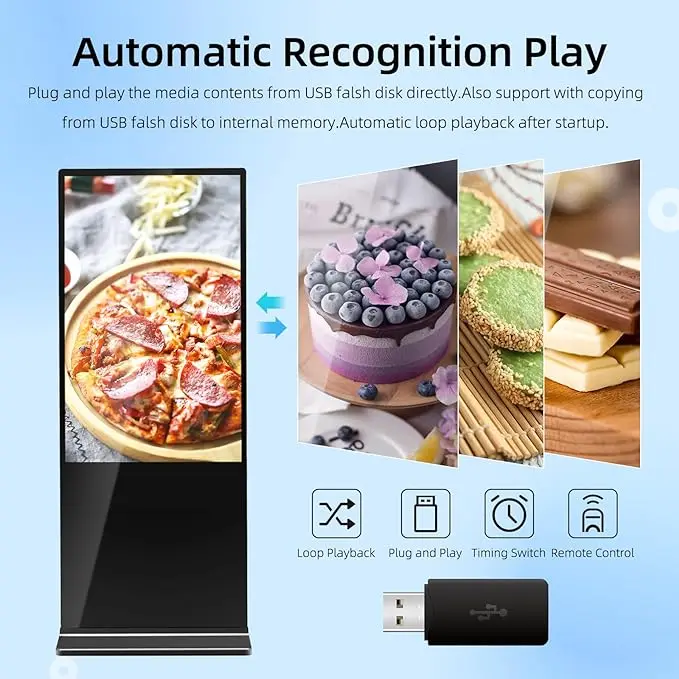 Portable Movable Digital Signage Network E-poster Lcd Advertising ...