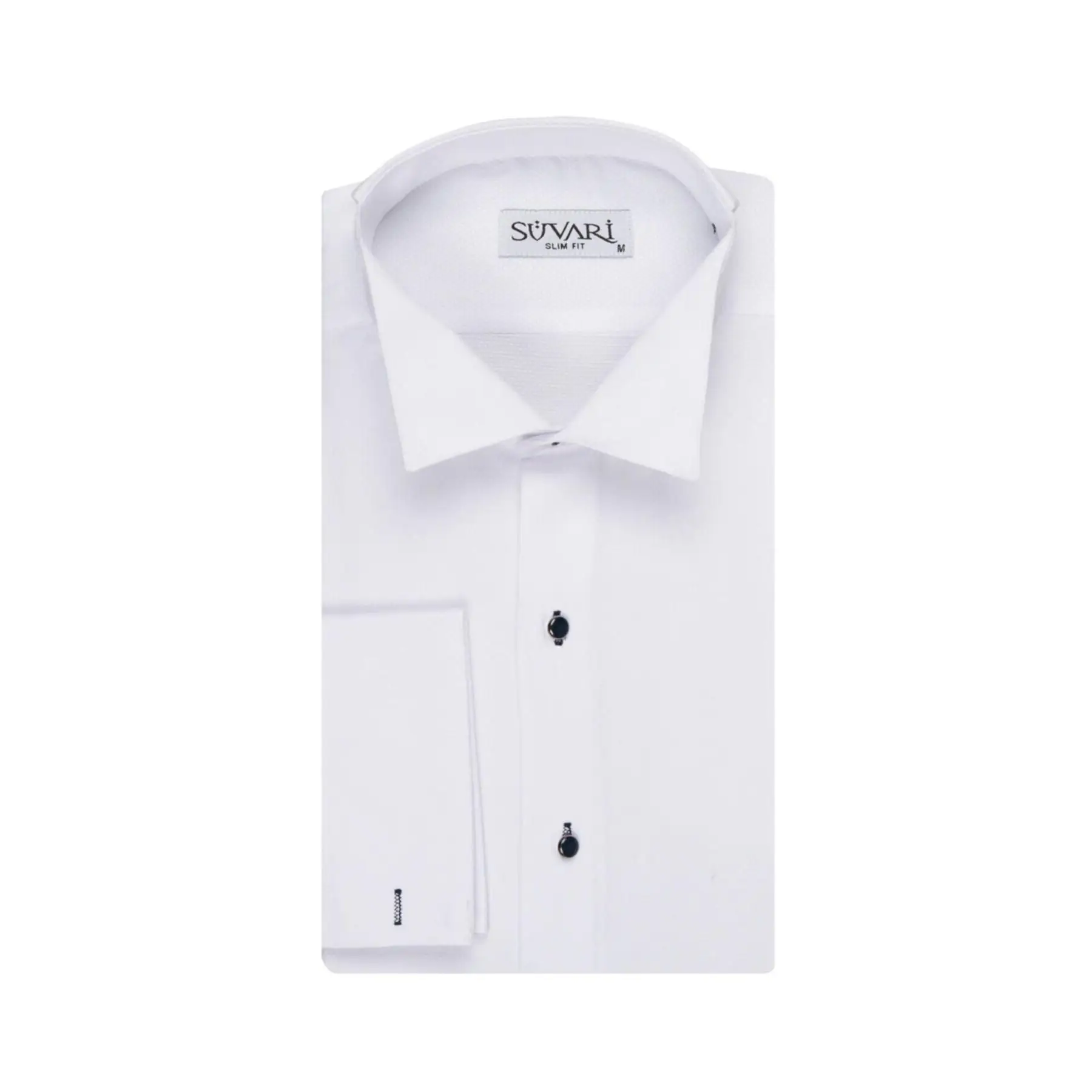 Men's White Fold Collar Slim Fit Shirt - Buy Slim Fit White Shirt Fold ...
