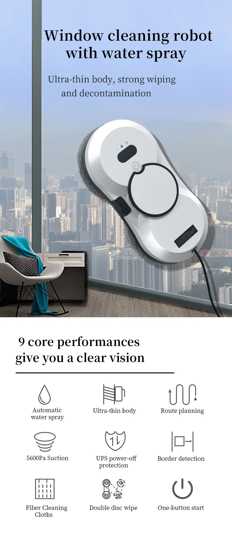 LIECTROUX HCR-10 Window Washing Robot - Efficient Cleaning