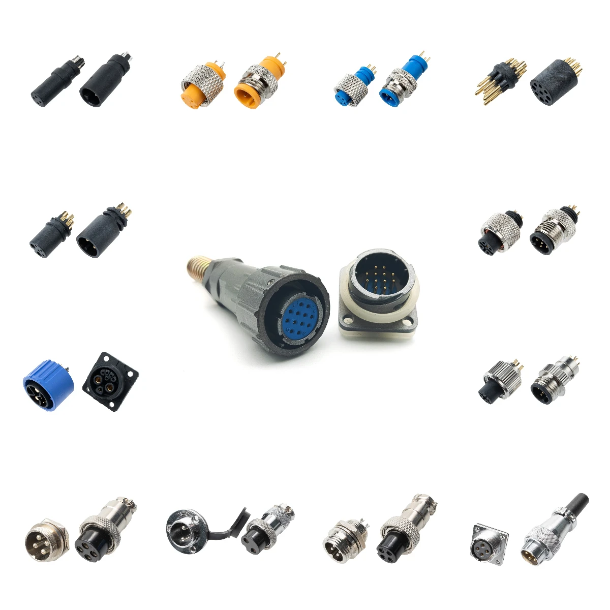 Waterproof Circular Industrial Connector M12 GX12/16/20 WS20 2-14 Pin ...