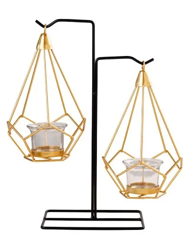 Elegant Design Hanging Golden Dual Candle Holder High Quality For ...