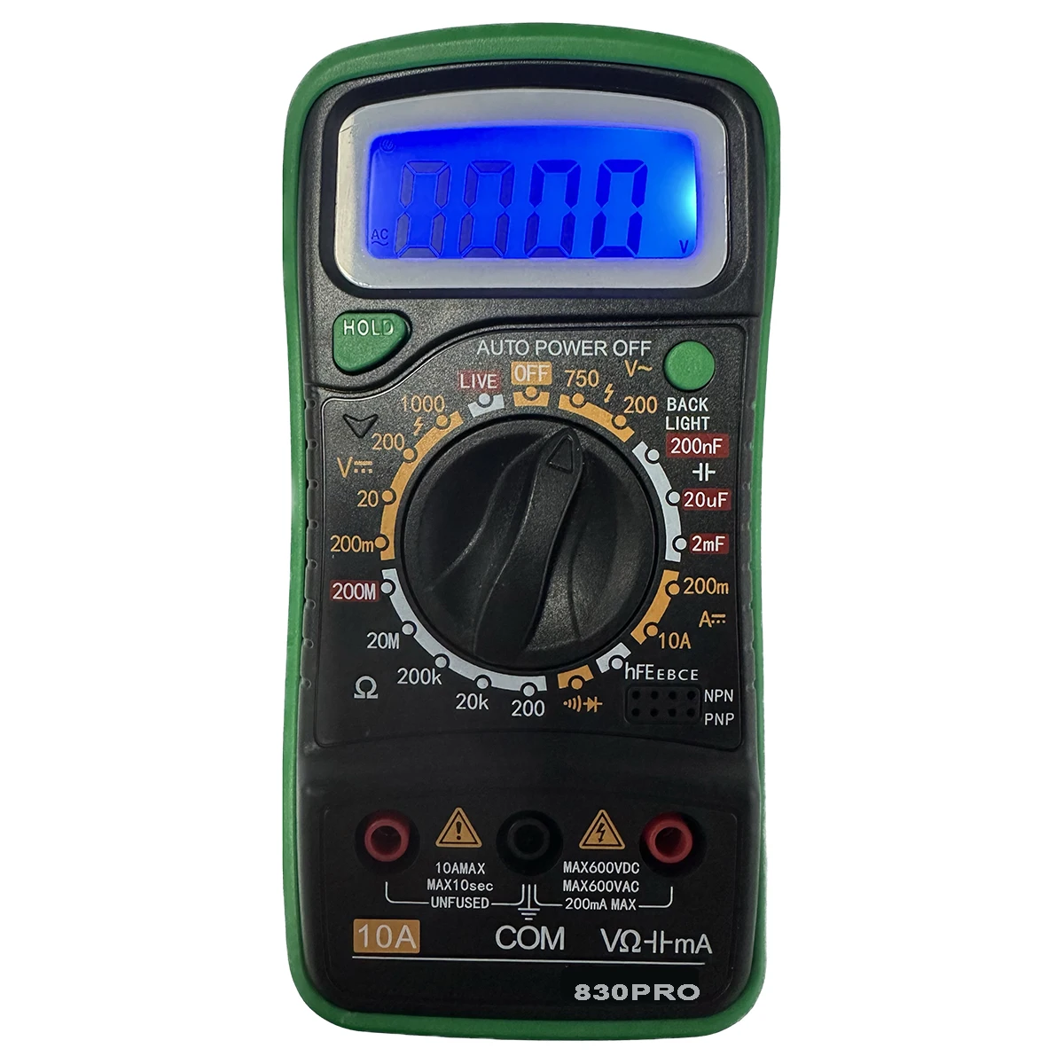 830pro 2000 Counts With Capacitance 200m Ohm Digital Multimeter ...