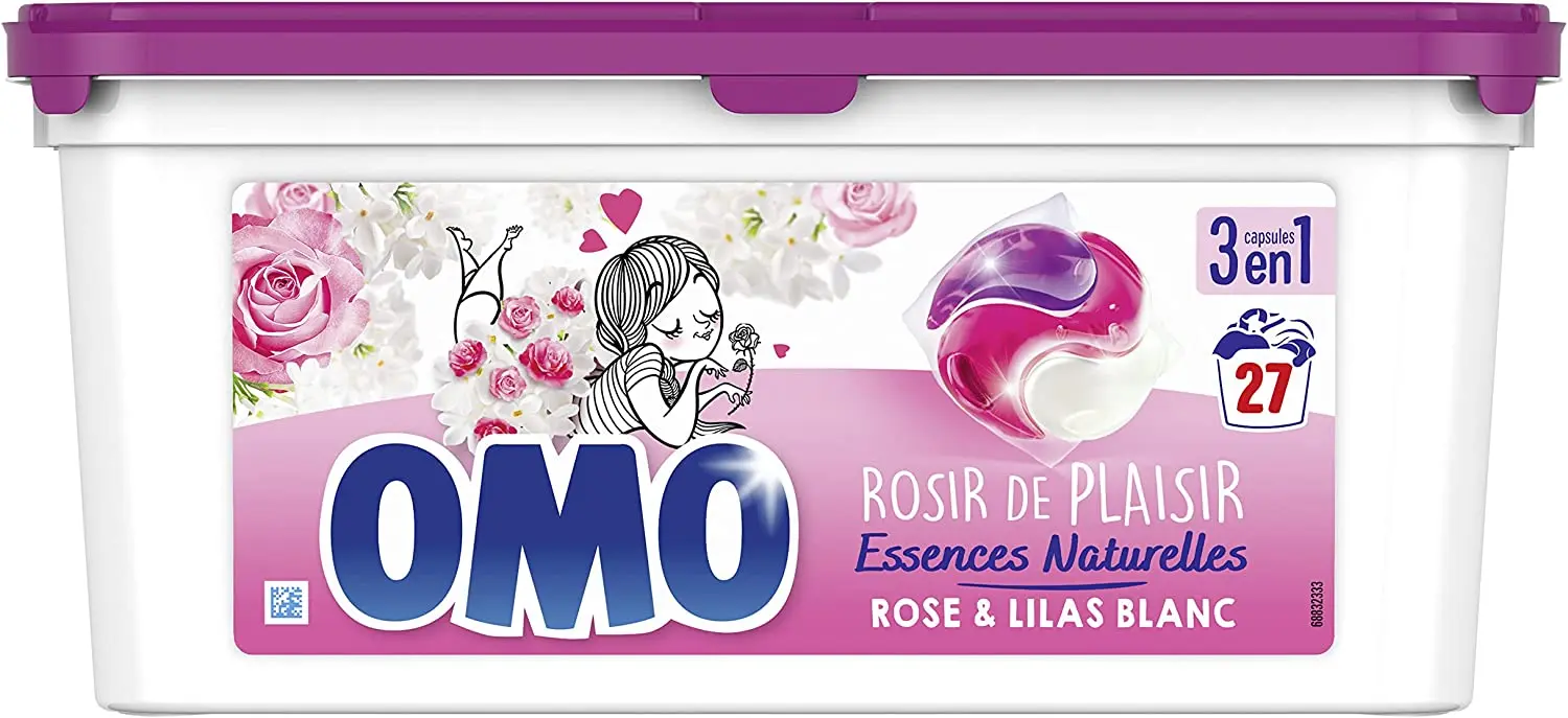 Omo 3-in-1 Laundry Capsules X81,Pink & Lilac White With Natural Essences,An Approx. Fragrance ...