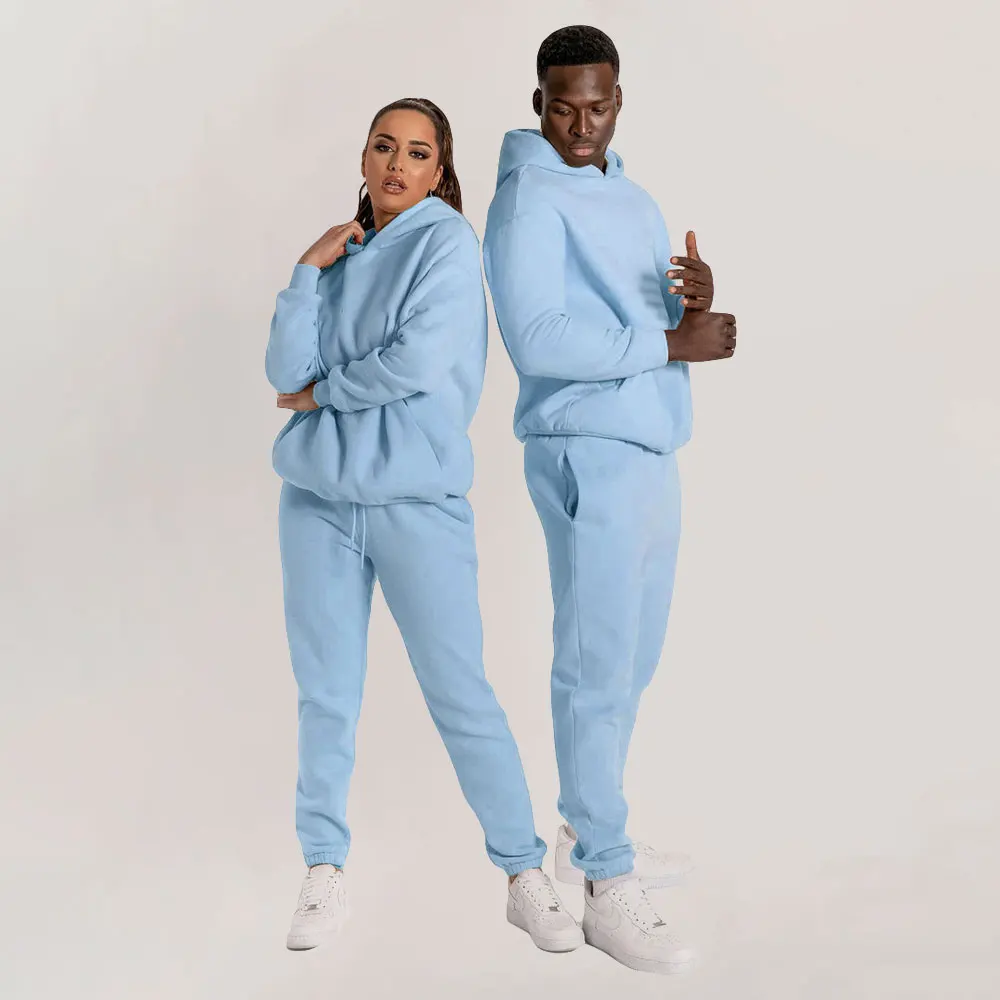 Unisex Custom Oversized Cosy Joggers Sets Cotton Fleece 2 Piece Set ...
