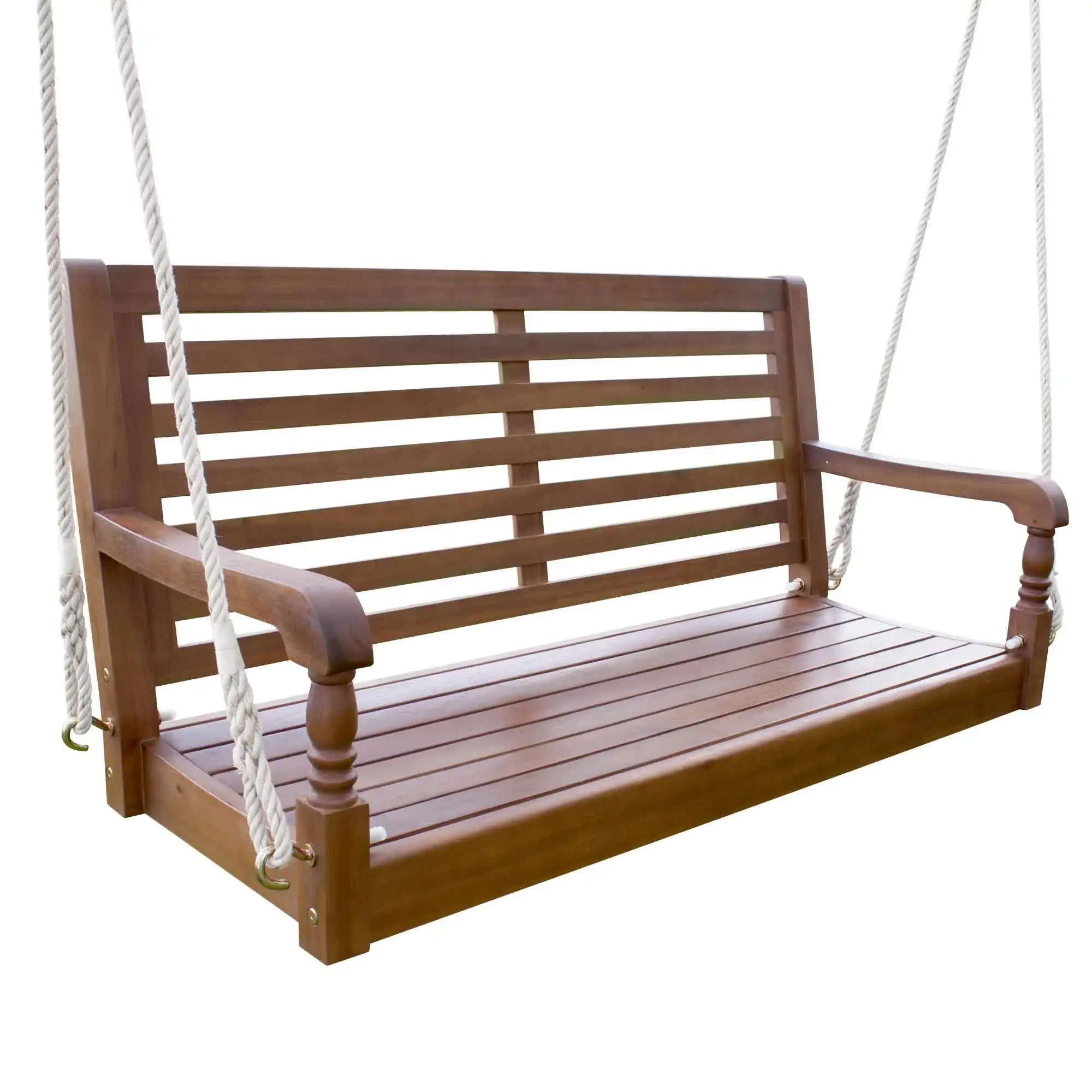 Teak Wood Frame Fani Swing Chair Made of Solid Teak Wood and Natural ...