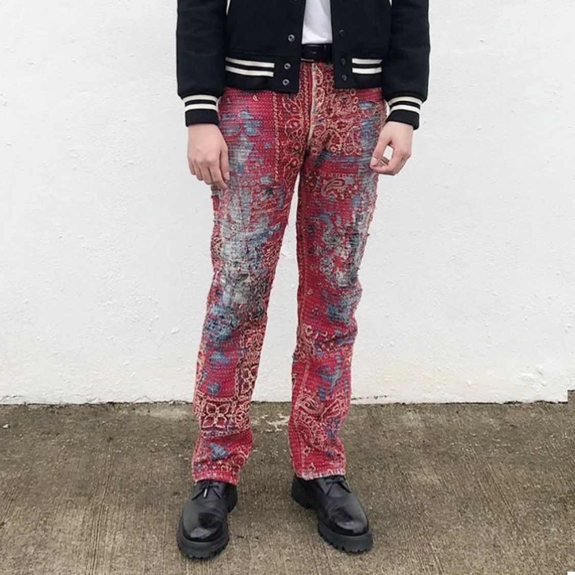 SENSE Customized Heavy Distressed Repaired Boro Kapital Men Denim Jeans ...