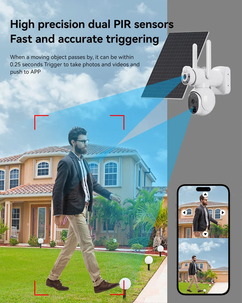 2K 4K Dual Lens Solar Camera - Smart Surveillance System