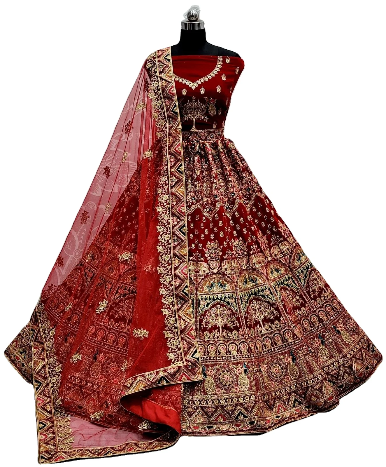 Designer Bridal Muslim Maroon Lehenga Design Wedding Lahenga Choli ...