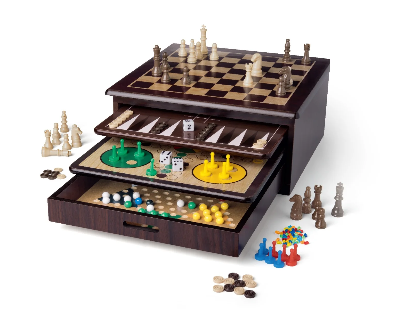 Wooden Chess Luxury Checkers Wooden Board Game Set Drawer Design Chess ...