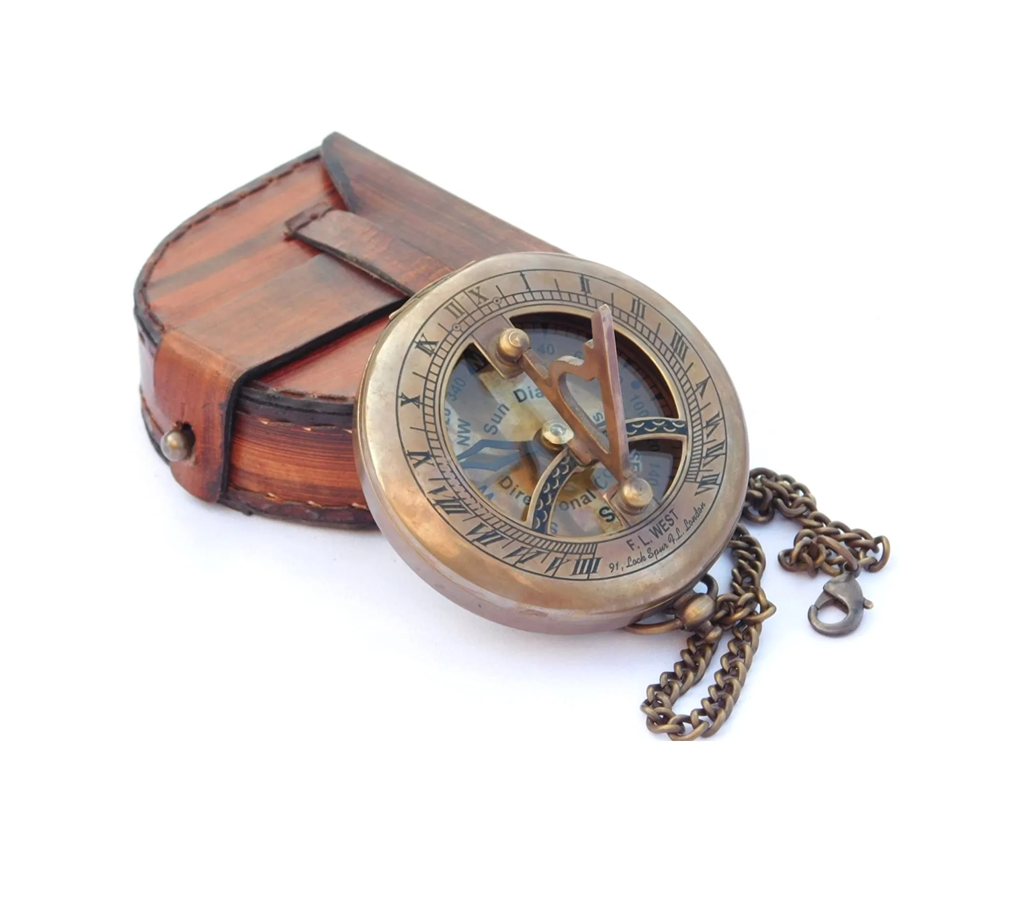 Compass Gold Pocket Compass With Chain Brass - Buy Compass For Hiking ...