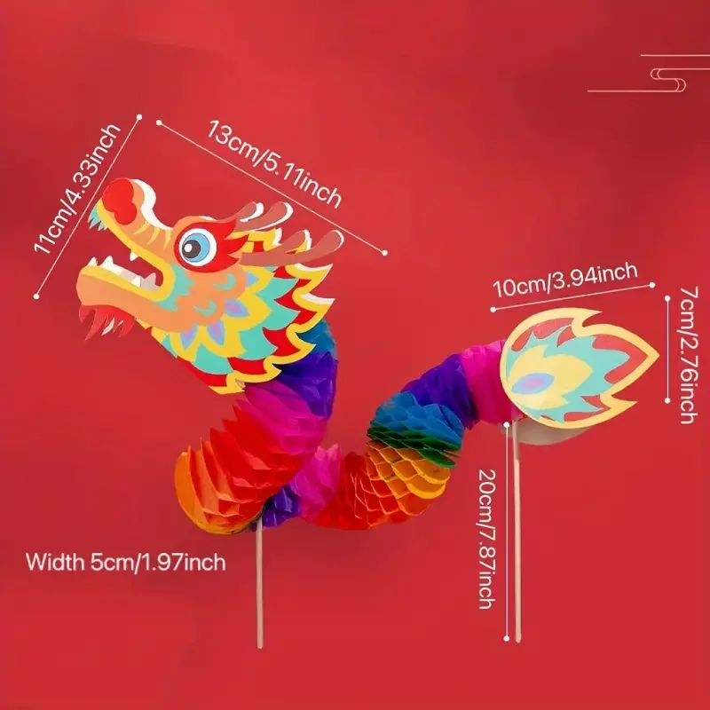 Handmade Paper Dragon Craft - Chinese Style Dance Dragon