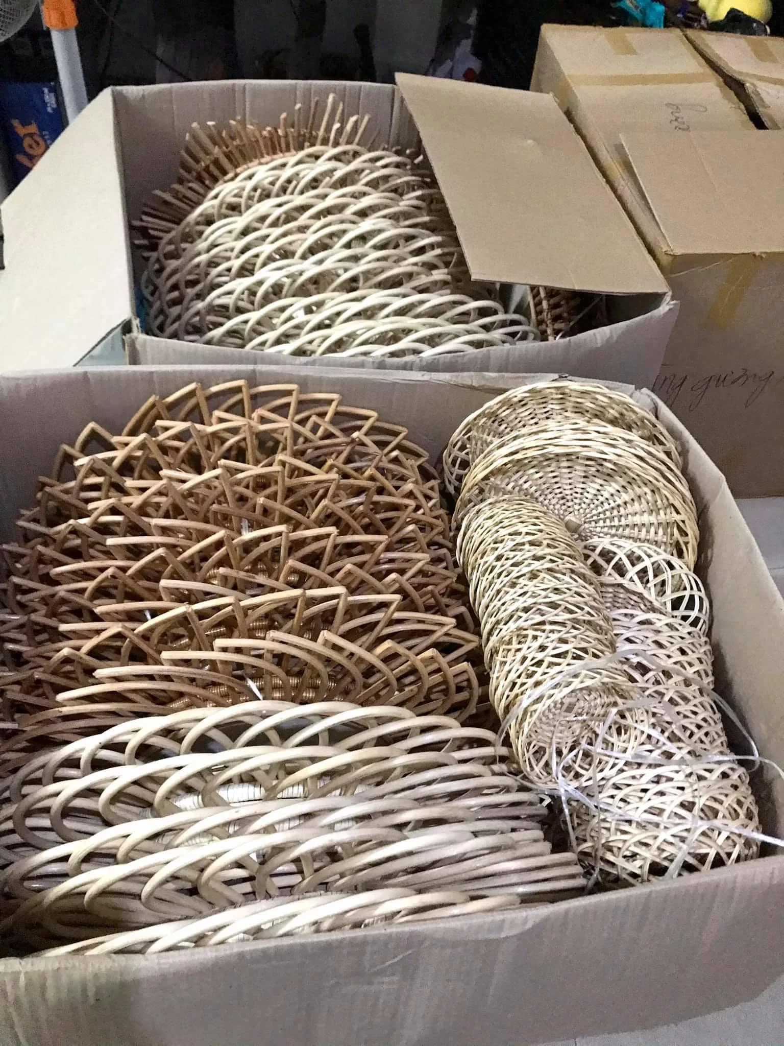 Vintage Living Room Bathroom Rattan Frame Wall Mirror Decoration Set ...