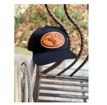 High Quality Hand Tooled Leather Customized Baseball Cap Designer Elk ...