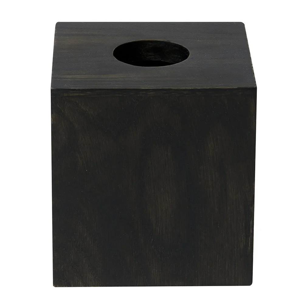 Black Color Wooden Tissue Box Restaurant Table Ware Handmade Tissue ...