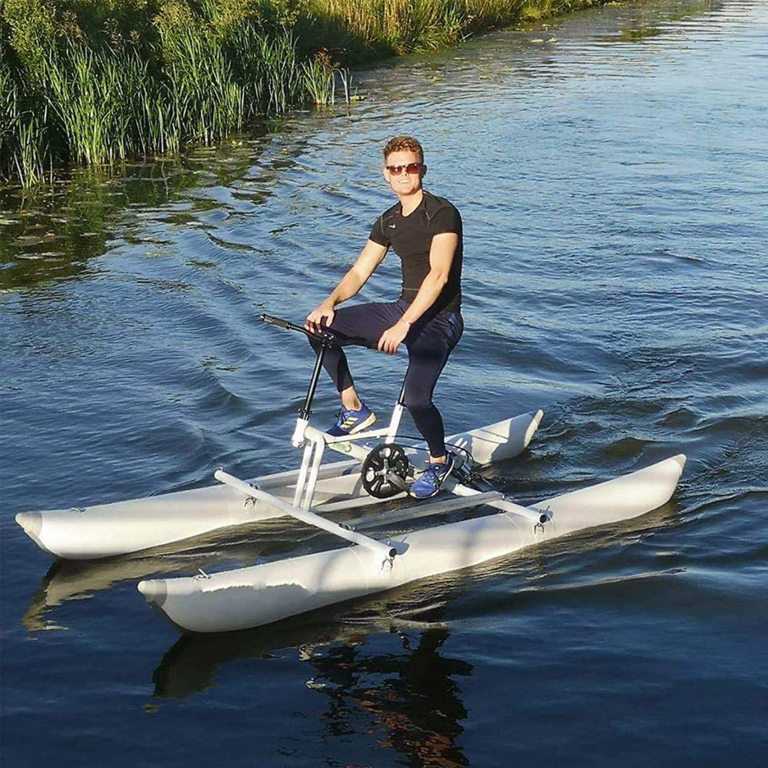Draagbare Watersport Opblaasbare Waterfiets Drijvende Fiets Met ...
