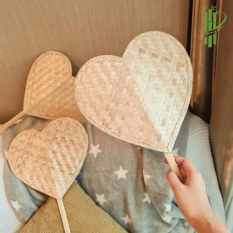 African Hand Fan Gift Set with Leather Handle - Vgreen Art